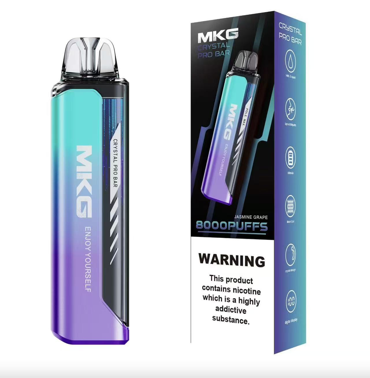 MKG Crystal Pro Bar Одноразовая вейп-ручка 10 мл 12000 затяжек - MKG VAPE
